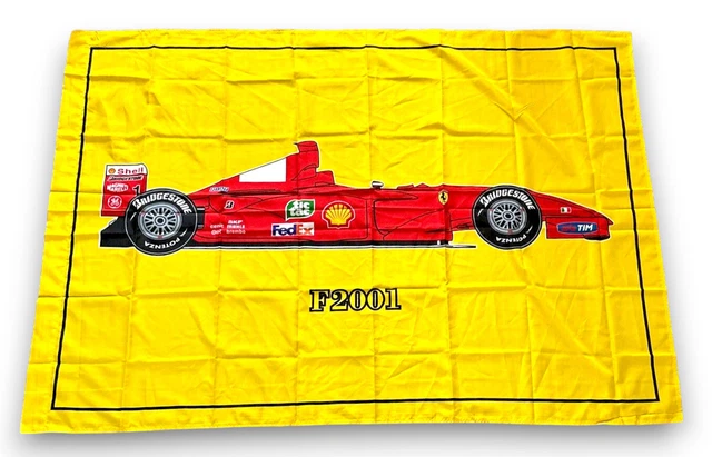 GENUINE OFFICIAL FERRARI Formula One F1 Flag Banner F2001 Yellow Large ...