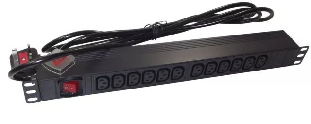 12 WAY IEC C13 PDU +16A Commando Industrial Plug 1U 19" Power Distribution Unit £20.00 - PicClick UK
