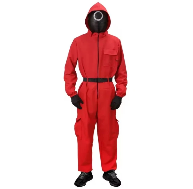 ADULT SQUID GAME Inspired Worker Guard Costume Jumpsuit With Mask Full ...