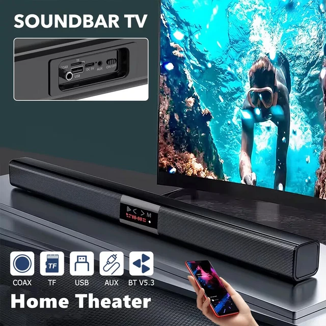 WIRELESS TV HOME Theater Soundbar Bluetooth Sound Bar Speaker System ...
