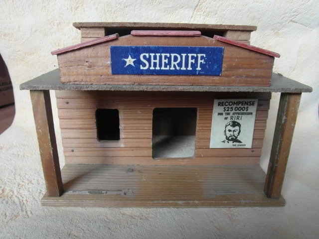 WOODEN WESTERN SHERIFF Building House 60/70 Years For Elastolin/Timpo ...