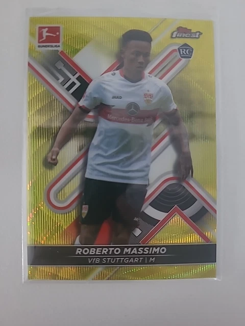 TOPPS FINEST BUNDESLIGA Roberto Massimo VfB Stuttgart Yellow /350 RC ...