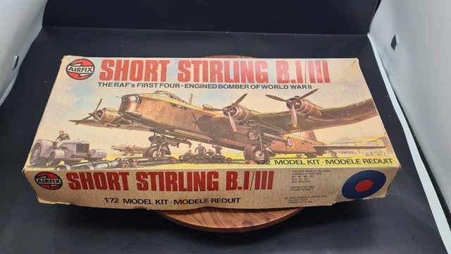 6002-4 AIRFIX VINTAGE 1975 Plastic Model Kit Short Stirling B.I/III 1: ...