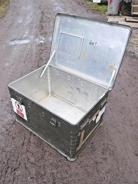 BRITISH ARMY MILITARY Zarges Metal Box Lacon Storage Transport Case ...