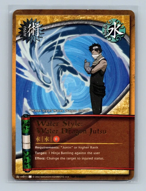 NARUTO CCG - Style Eau : Dragon Eau Jutsu us011 1ère édition Texte Or ...