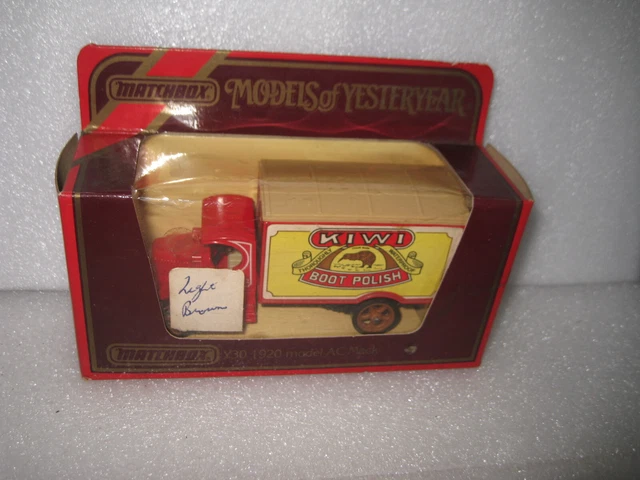 MATCHBOX YESTERYEAR Y-30 1920 Model Ac Mack Kiwi Boot Polish (Light ...