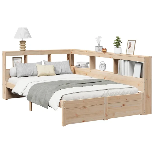 WALPLUS BOOKCASE BED without Mattress 120 x 200 cm Solid Pine Wood ...