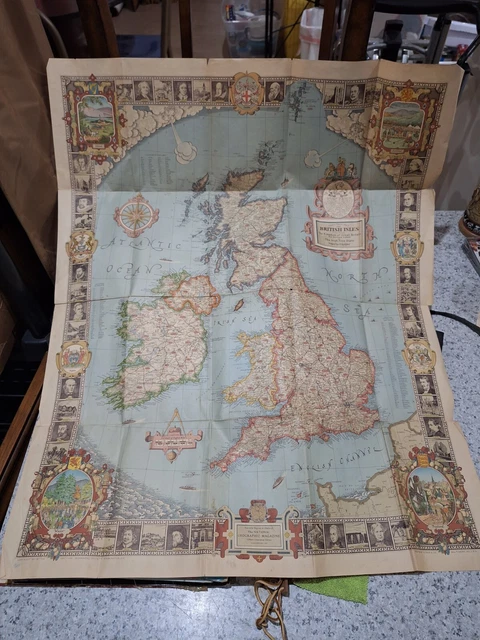 VINTAGE 1937 A Modern Pilgrim's Map of the British Isles £11.61 ...