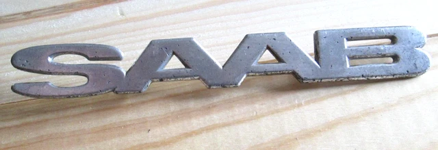 SAAB - CLASSIC BOOT BADGE - CHROME METAL ALL LUGS - 18 CM - 1970`s £15. ...