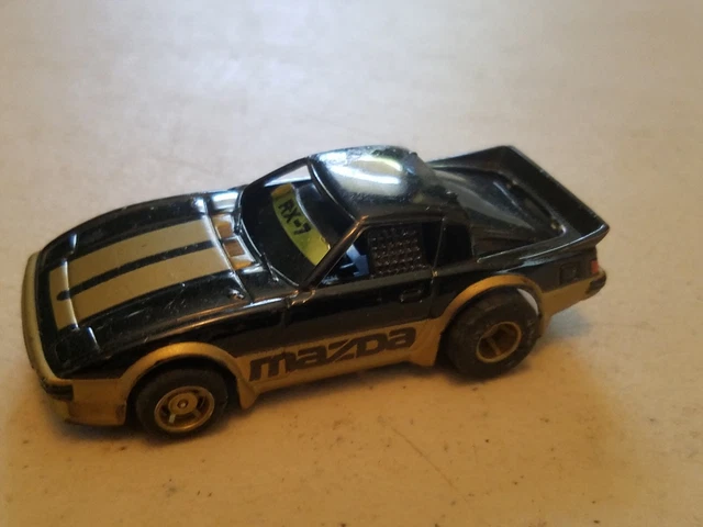 VINTAGE TYCO BLACK and Gold MAZDA RX7 Black & Gold HO Scale Slot Car ...