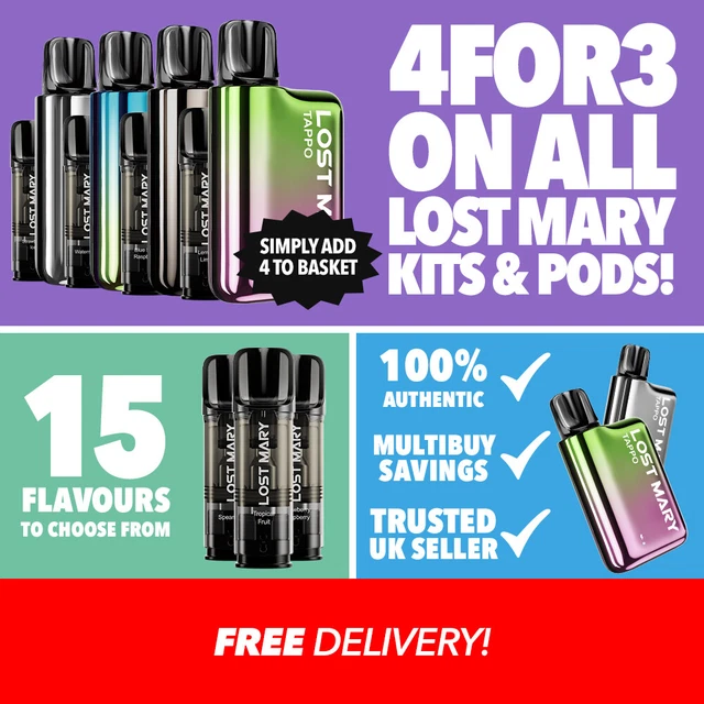LOST MARY TAPPO Pod Kit & Tappo Pods | 20mg Vape Juice | 600 puffs ...