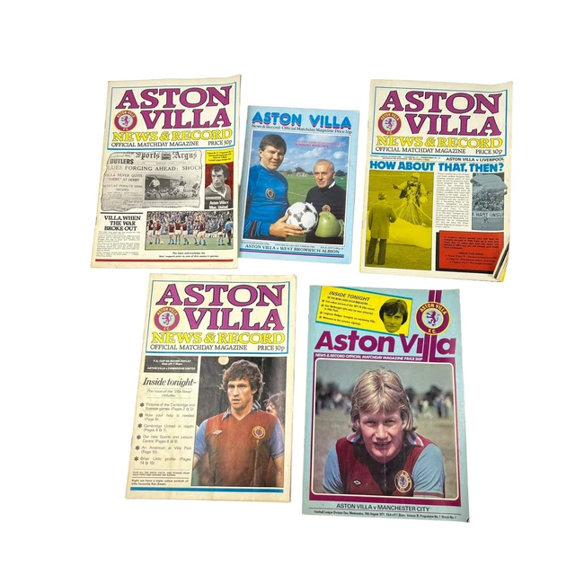 ASTON VILLA FOOTBALL Club Matchday Programmes Premiership Memorabilia ...