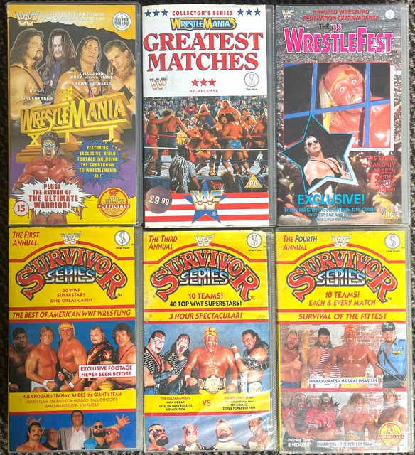 WWF / WWE WRESTLING VHS VIDEO BUNDLE (x6) Survivor Series Wrestlemania ...