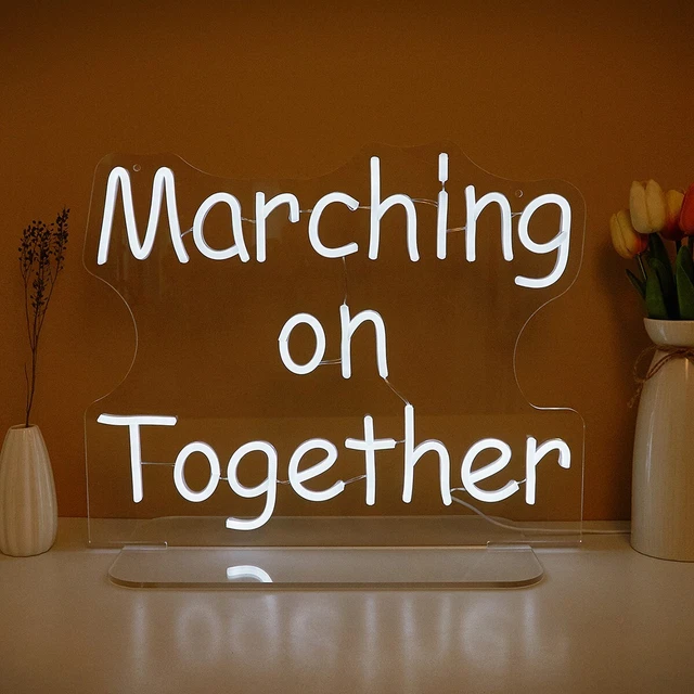 LEEDS - MARCHING ON TOGETHER - Neon sign , Table lamp or wall mounted £ ...