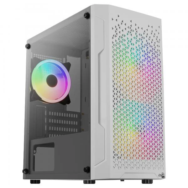 123551 AEROCOOL TRINITY MINI WH V3, Case Gaming Micro ATX, Vetro ...