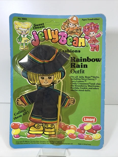 VINTAGE LANARD JELLY Bean Doll extra outfit Rainbow Rain on Card 1982 £ ...