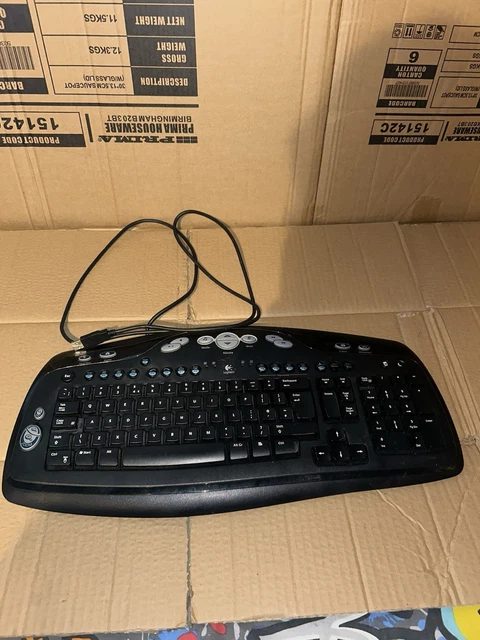 RETRO LOGITECH ACCESS Y-SR34 RT7R13 Media Enhanced Keyboard UK Layout ...