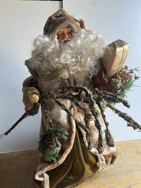 VINTAGE FATHER CHRISTMAS Tree Topper Huge Rare Classic Retro Large ...