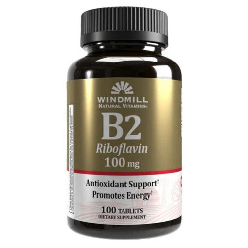 WINDMILL HEALTH, VITAMIN B2 Vitamins & Minerals, 100 Mg, 100 Tablets £ ...