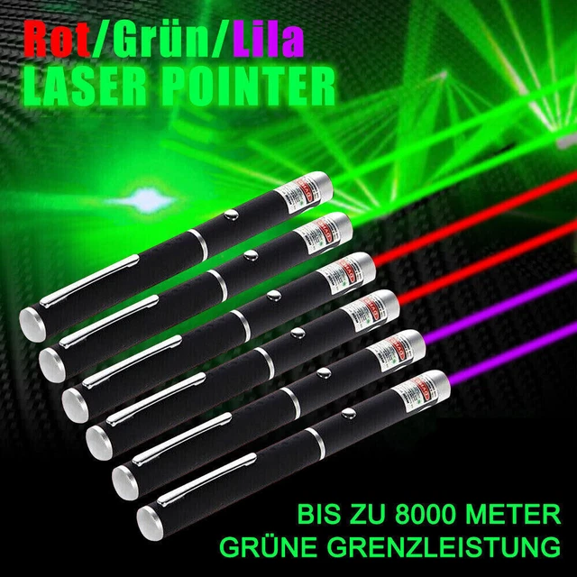 LASERPOINTER GRÜN ROT,BLAUVIOLETTES Licht Reichweite EXTREM STARK ...