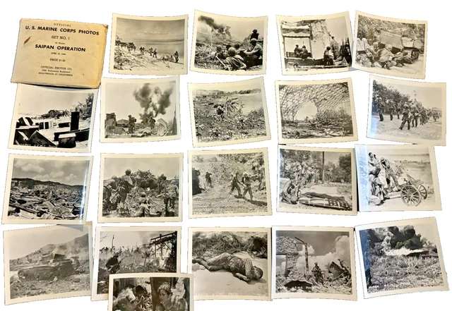 PHOTOGRAPHS US MARINE Corps WWII Saipan Operation 20 Photos June 1944 ...