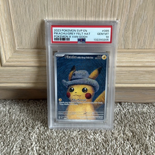 PIKACHU WITH GRAY Felt Hat SVP 085 Van Gogh Promo 2023 PSA 10 Gem Mint ...