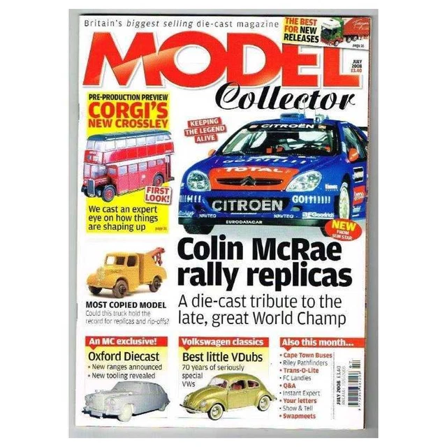 MODEL COLLECTOR MAGAZINE July 2008 mbox3481/g Colin McRae rally ...
