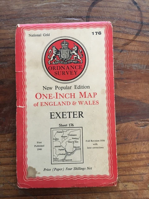VINTAGE 1946 ORDNANCE Survey Map Of Exeter # 176 £5.00 - PicClick UK