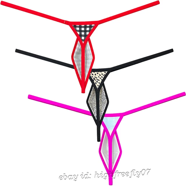 MEN MINIMAL COVERAGE Pouch Thong Underwear Male Mini Bikini T-back ...