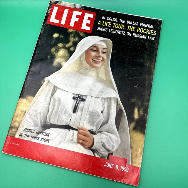 VINTAGE LIFE MAGAZINE JUNE 8, 1959 AUDREY HEPBURN - "The Nuns Story ...