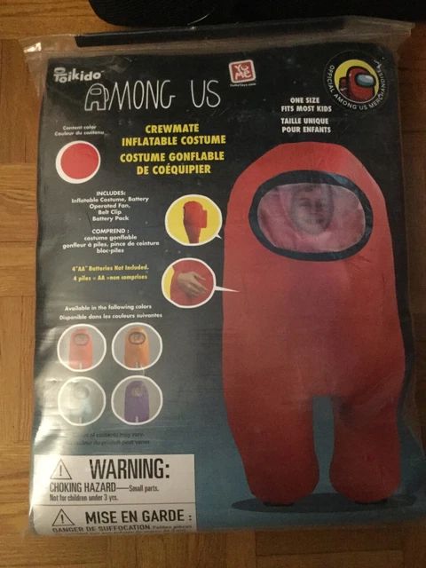 TOIKIDO AMONG US Crewmate Inflatable Costume for Kids Red One Size Fits ...