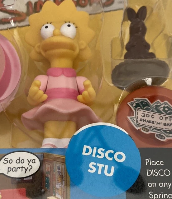RARA FIGURA SIMPSON DOMINGO MEJOR LISA WOS Serie 9 DISCO STU TARJETA DE ...