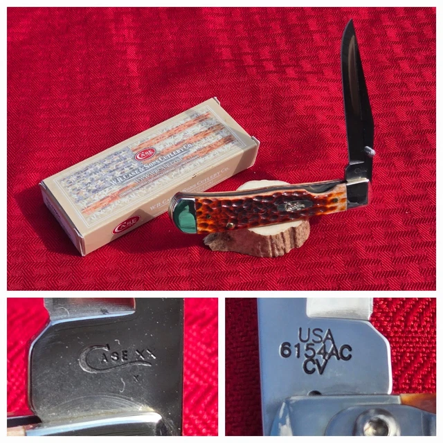 CASE XX KNIVES Kickstart Chestnut Bone Jig Trapperlock A/O 6154AC CV ...
