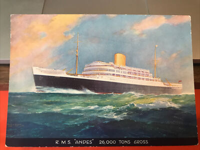 RMS ANDES STEAM Turbine Royal Mail Lines Ocean Liner Passenger Ship ...