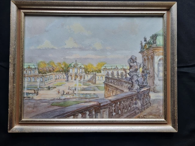 DRESDEN, ZWINGER, KUNSTDRUCK nach einem Gemälde von Rudolf Poeschmann ...