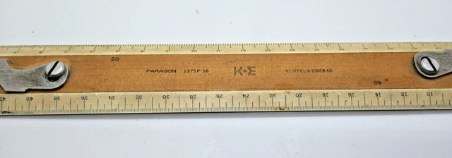 VINTAGE KEUFFEL & Esser 1375P-16 Paragon Drafting Machine Scale Ruler ...