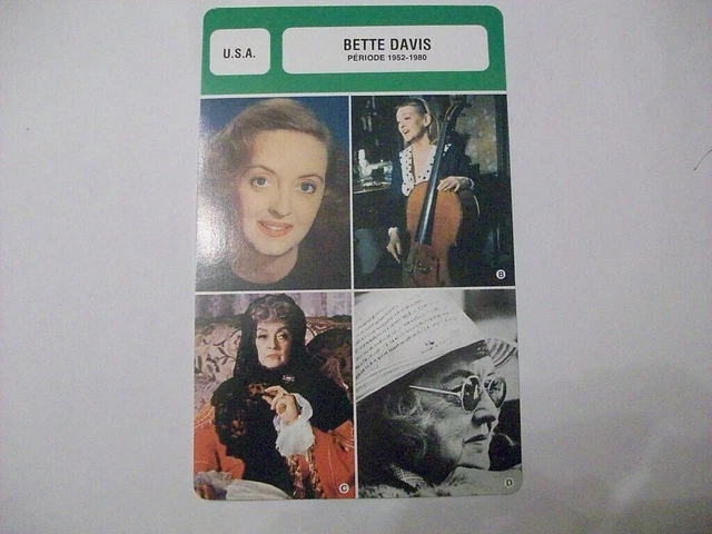 CARTE FICHE CINEMA Bette Davis Periode 1952-1980 EUR 2,50 - PicClick FR