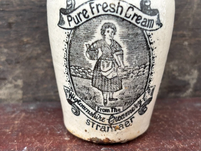 58251 OLD VINTAGE Antique Ironstone Printed Pot Jar Cream Jug ...