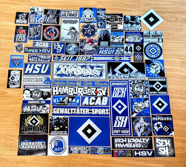 AUFKLEBER MIX ULTRAS Hamburger SV 65x Fanszene Sticker Sammlung HSV AUFKLEBER MIX ULTRAS Hamburger SV 65x Fanszene Sticker Sammlung HSV