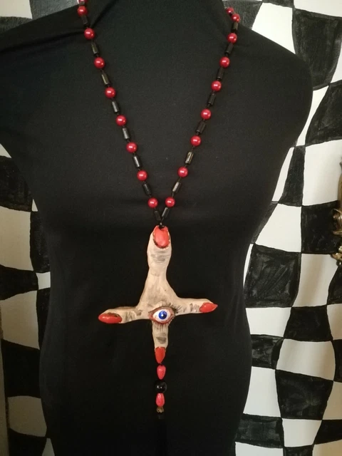 ANTICHRIST GOTHIC INVERTED cross necklace pendant amulet satan jewelry ...