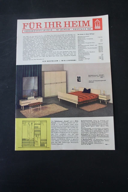 ANTIGUO PRESIÓN ANUNCIO Catálogo Mobiliario Piso Venta por Correo Leipzig EUR 58,33 - PicClick FR