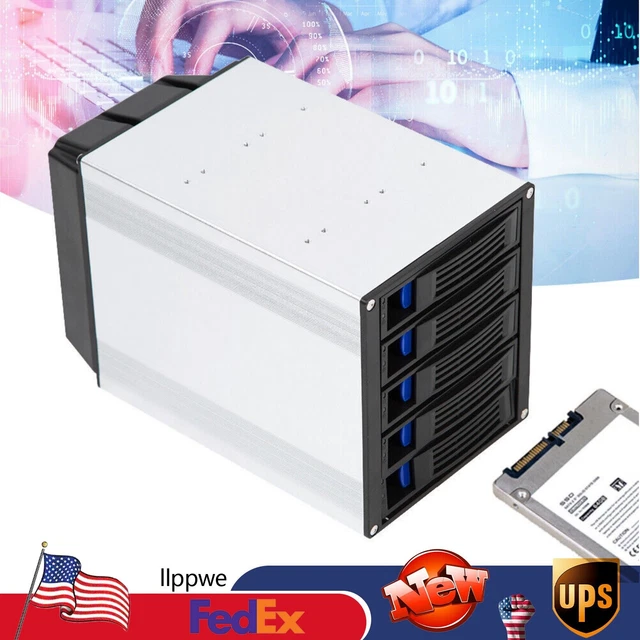 HARD DRIVE ENCLOSURE Internal 5-Bay 3.5 Inch HDD Hot Swap Mobile Rack ...