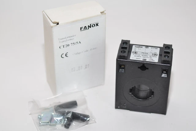 FANOX CT20 75/5A Trasformatore/trasformatore ringer, rapporto 75/5A, 0 ...