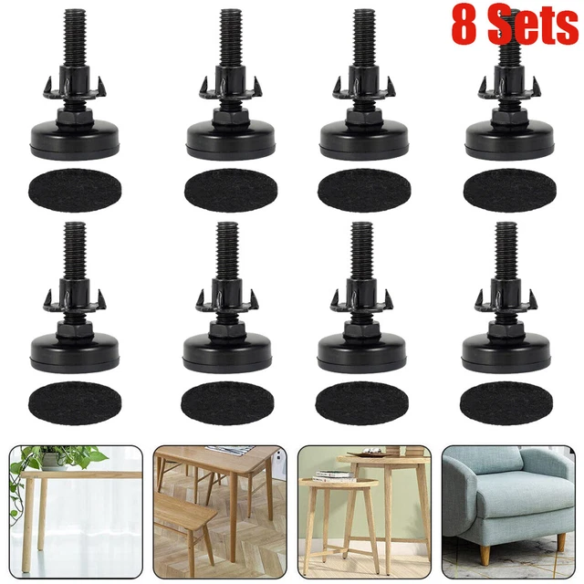 8 HEAVY-DUTY FURNITURE Levelers Leveling Feet Adjustable Leveler Legs ...