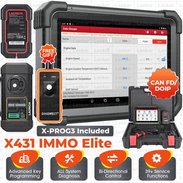 LAUNCH X431 IMMO Elite XPROG3 Key Programming Tool All System ...