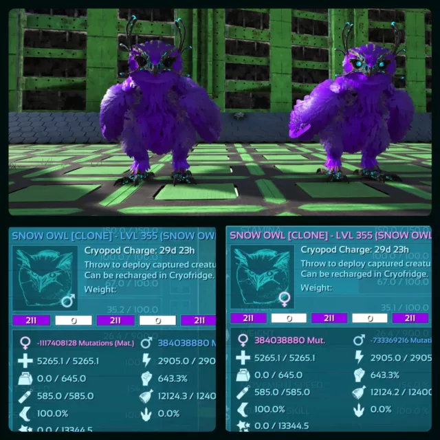 Ark Survival Evolved Xbox One Pve Top Stat Solid Purple Dye Owl Pair £500 Picclick Uk