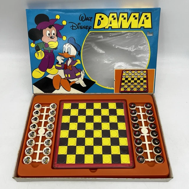 VINTAGE WALT DISNEY Draughts Dama Checkers Opened But Unused New ...