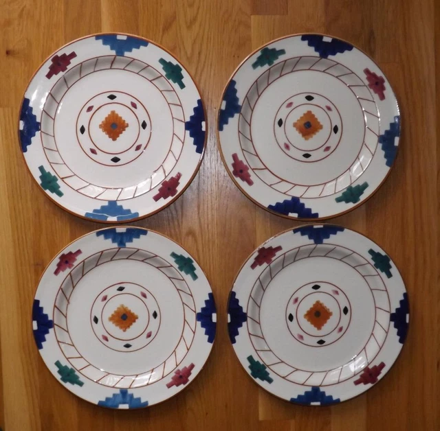 4 HARTSTONE POTERIE Cheyenne Dîner Assiettes 28.6cm Vif Couleurs ...