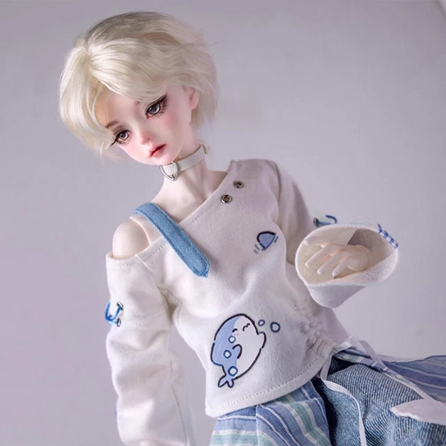 1/4 BJD DOLL Resin Joint Doll Trendy Boy Face Makeup Shark Clothing ...