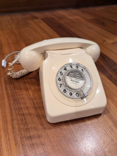 CREAM ROTARY DIAL Telephone 8746 F GPO 1960's - Ivory / White - Fully ...